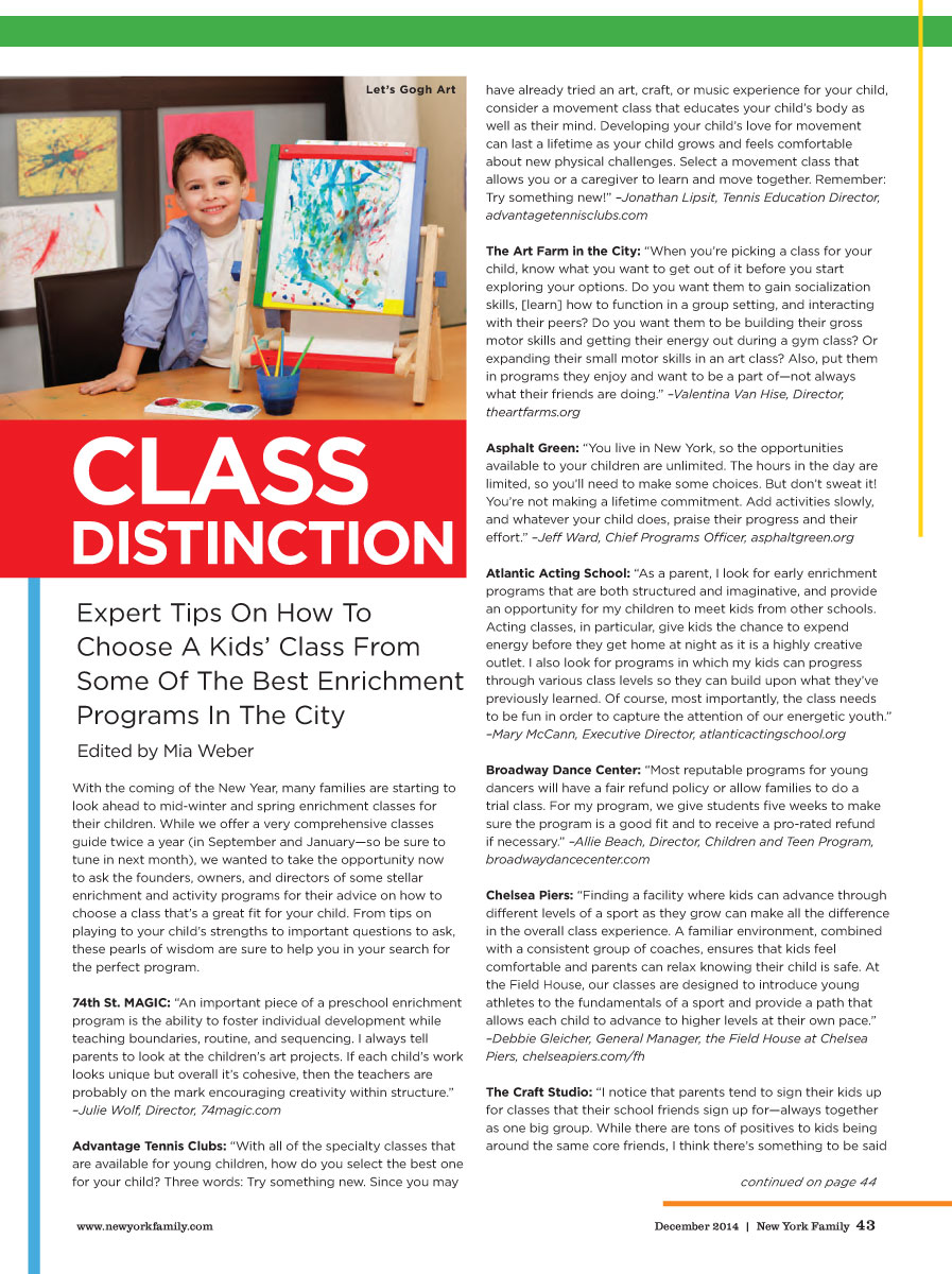 New York Family Pick Article -- Expert Tips